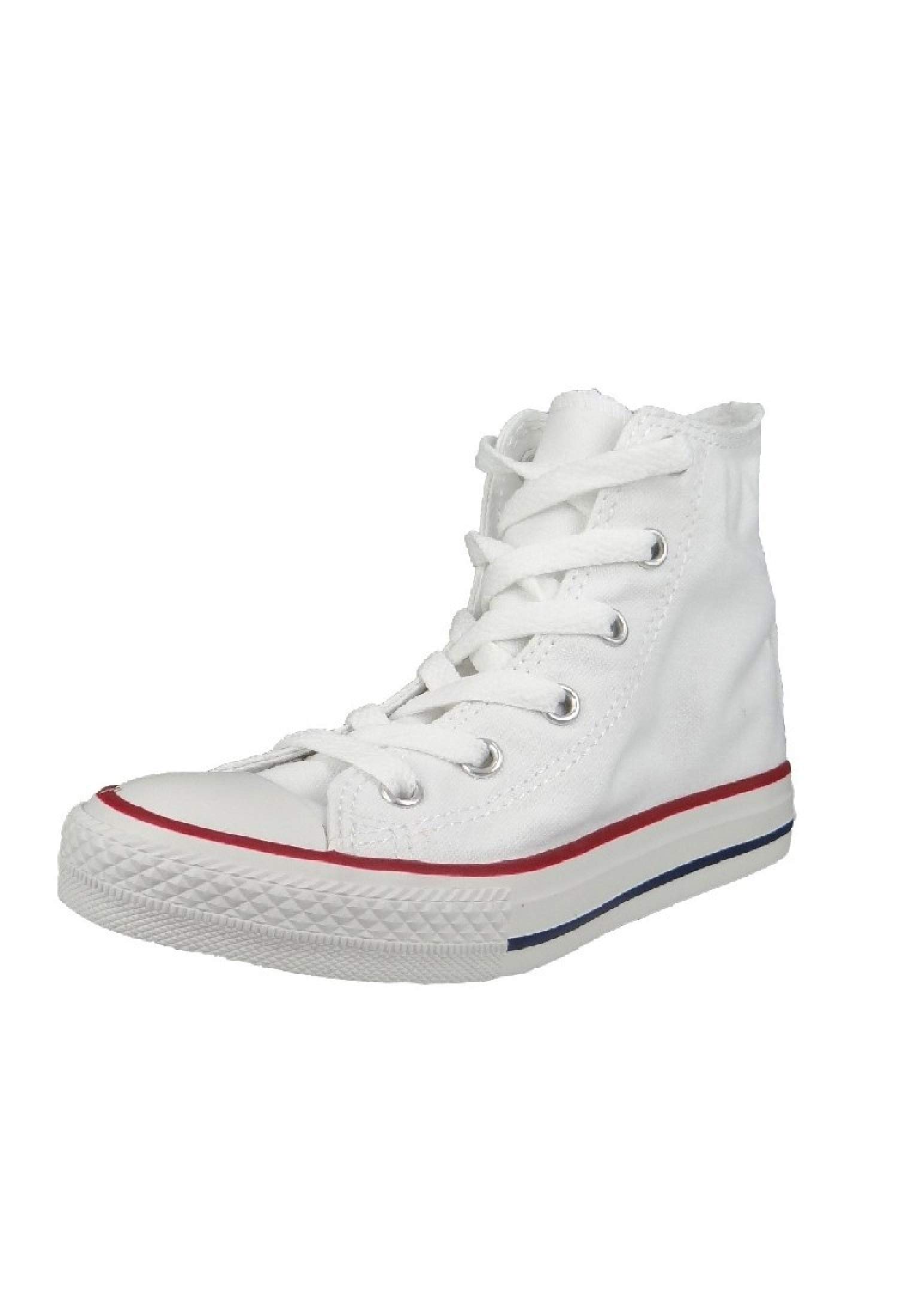 Converse Chuck Taylor All Star Canvas High Top Sneaker, Optical White, 2.5 M US Little Kid