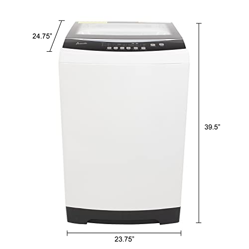 Avanti STW30D0W Portable Washing Machine 3.0 Cu. Ft. Capacity, Top Loading with Hot and Cold Water Inlets, 6 Cycles, Compact for Apartments Dorms and RVs, White