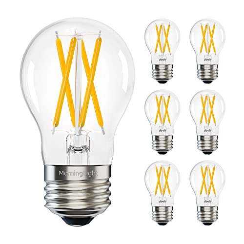 6 Pack Dimmable LED Light Bulbs 60 Watt Equivalent,6W E26 LED Bulb 2700K Warm White,A15 LED Bulb for Ceiling Fan Light Bulbs,Living Room,600LM