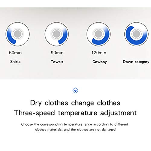 MINIKID Portable Clothes Dryer Laundry Dryer Machine, Electric Portable Clothes Dryer Compact Dryer Automatic Working Mode for Small Living Spaces, Apartment Houses, dorms (White)