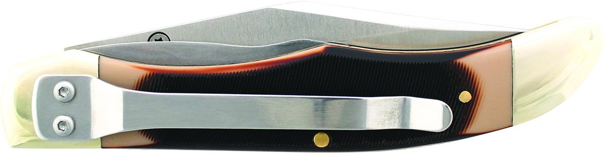 Old Timer 223OT Pioneer 7.2in Stainless Steel Traditional Lockblade Folding Pocket Knife with 3.1in Clip Point Blade, Sawcut Handle, and Convenient Size for EDC, Hunting, Camping, and Outdoors Hunting