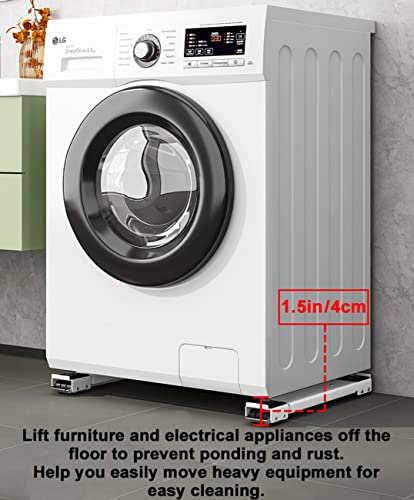 Appliance Rollers Heavy Duty,Max 32in,Second Generation Extendable Appliance Rollers Mobile Washing Machine Base Easily Move Washing Machines, Dryers, Refrigerators, Furniture (White)