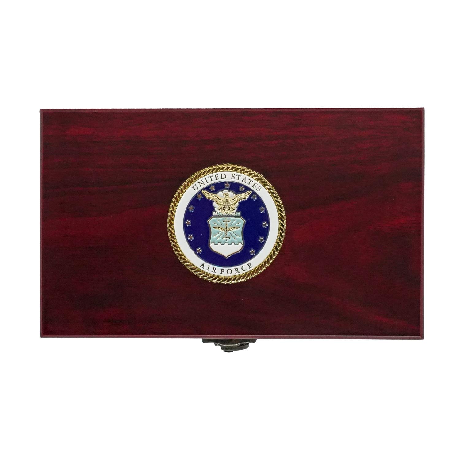 Military Gift Shop US Air Force Playing Cards & Dice in Keepsake Box - USAF Rank Insignia Cards - Air Force Gifts | Disabled Vet Owned Business | Air Force Card Set