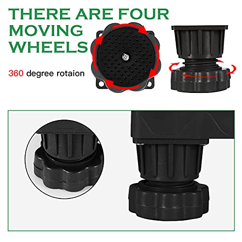 I'SMARTMOON Mini-Fridge-Stand 4 Strong Feet,Adjustable Dolly Washing Machine Stand Base,for Furniture Portable Refrigerator Dryer Stand Black…