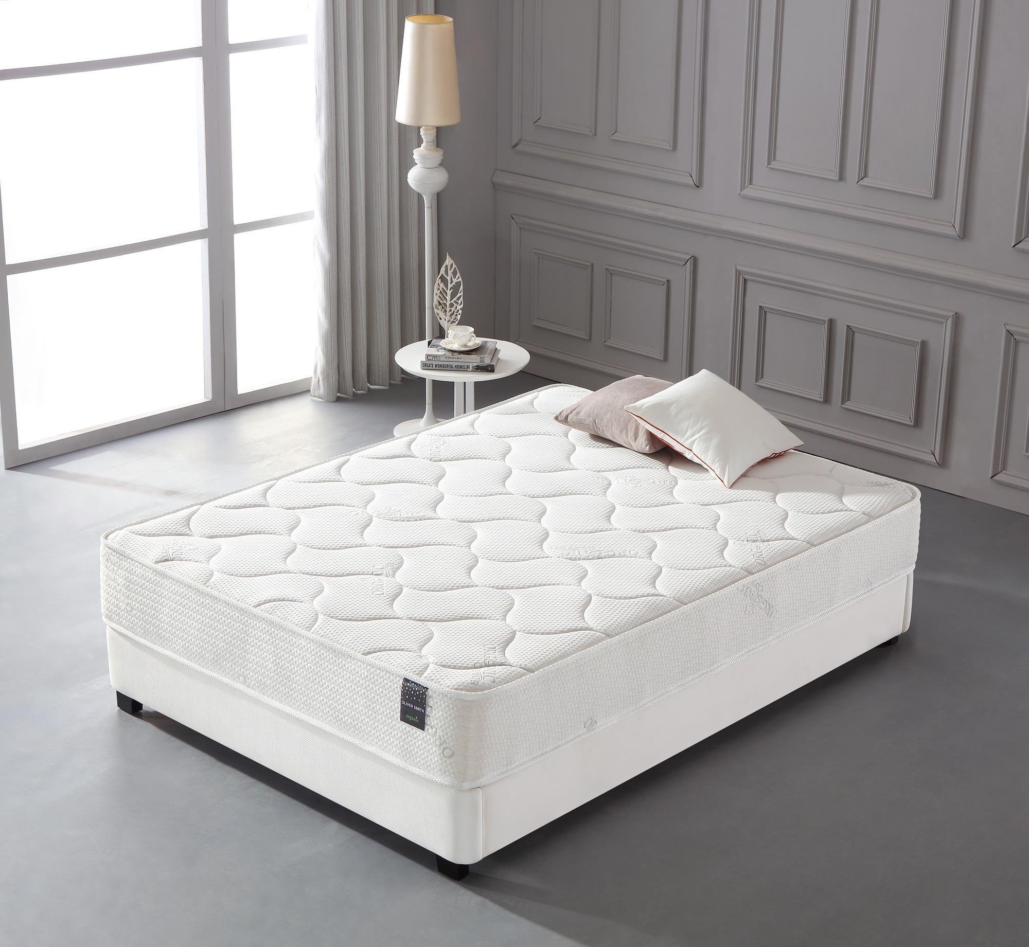 Oliver Smith - Organic Cotton - 10 Inch - Comfort Firm Sleep - Cool Memory Foam & Pocket Spring Mattress - Green Foam Certified - King Size