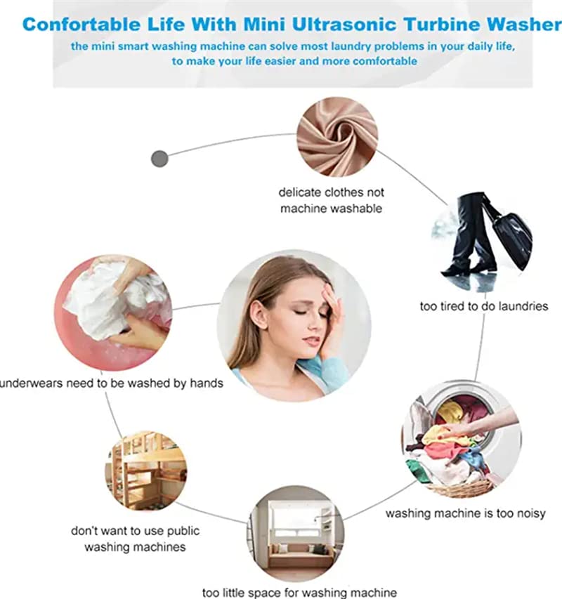 Mini Washing Machine High Power Portable Washing Machine Ultrasonic with USB Laundry Artifact Dormitory Travel Business (1)