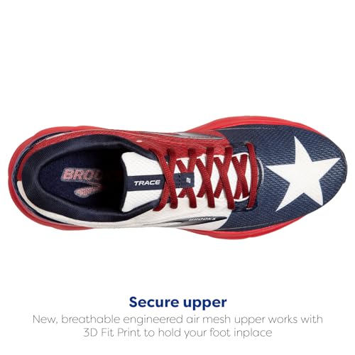 Brooks Women’s Trace 2 Neutral Running Shoe - Red/White/Navy - 7.5 Medium