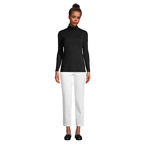 Lands' End Women s Shaped Supima Turtleneck Black Regular Large