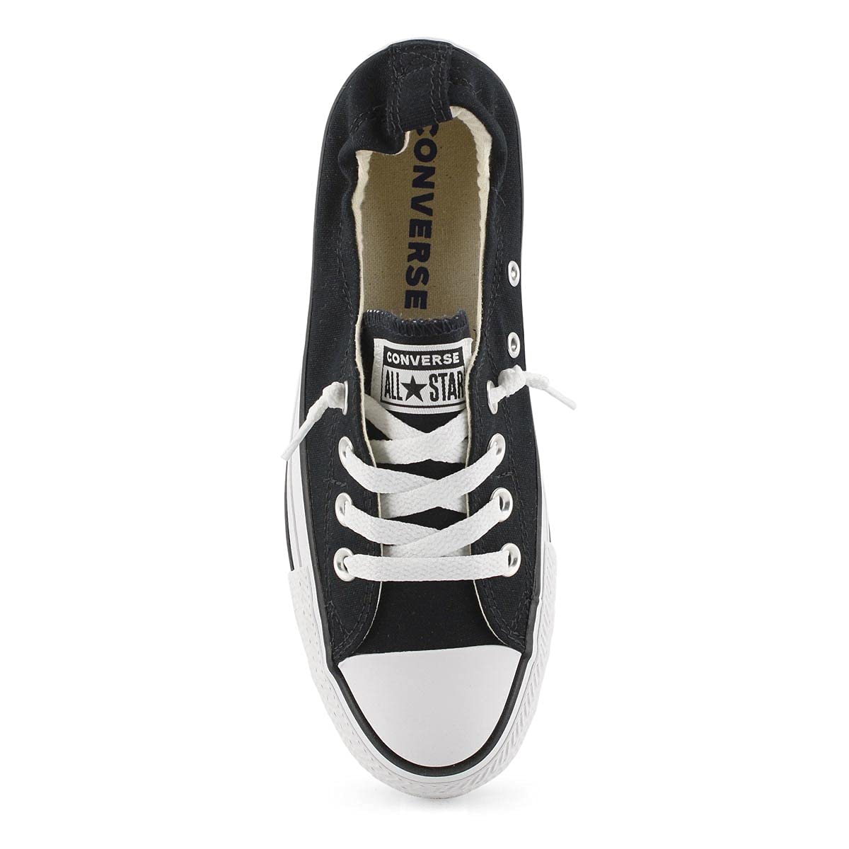 Converse Women's Chuck Taylor All Star Shoreline Linen Slip on Sneaker (7.5, Black/White, Numeric_7_Point_5)