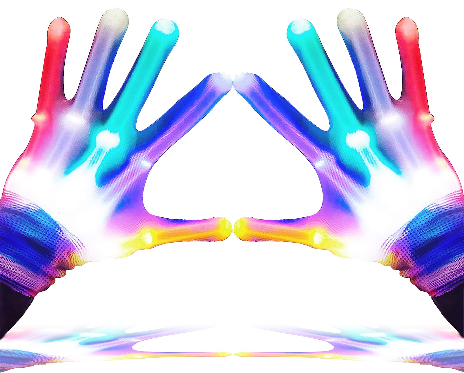 GLEDLOVES LED Gloves,LED Finger Gloves,Finger Light Gloves,LED Gloves for Kids Gifts,The Toys for 3-8 Year Old Boys Girls,Light Up Gloves have 5 Color/6 Mode,in Halloween Chrismas Party(1 Pair/S)
