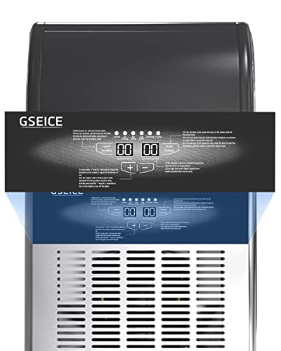 GSEICE Commercial Ice Maker Machine, 200lbs/24H Ice Machine with 80lbs Storage Ice Bin, Stainless Steel Big Storge Ice Maker Ideal for Home Coffee Shop Bars and Restaurant