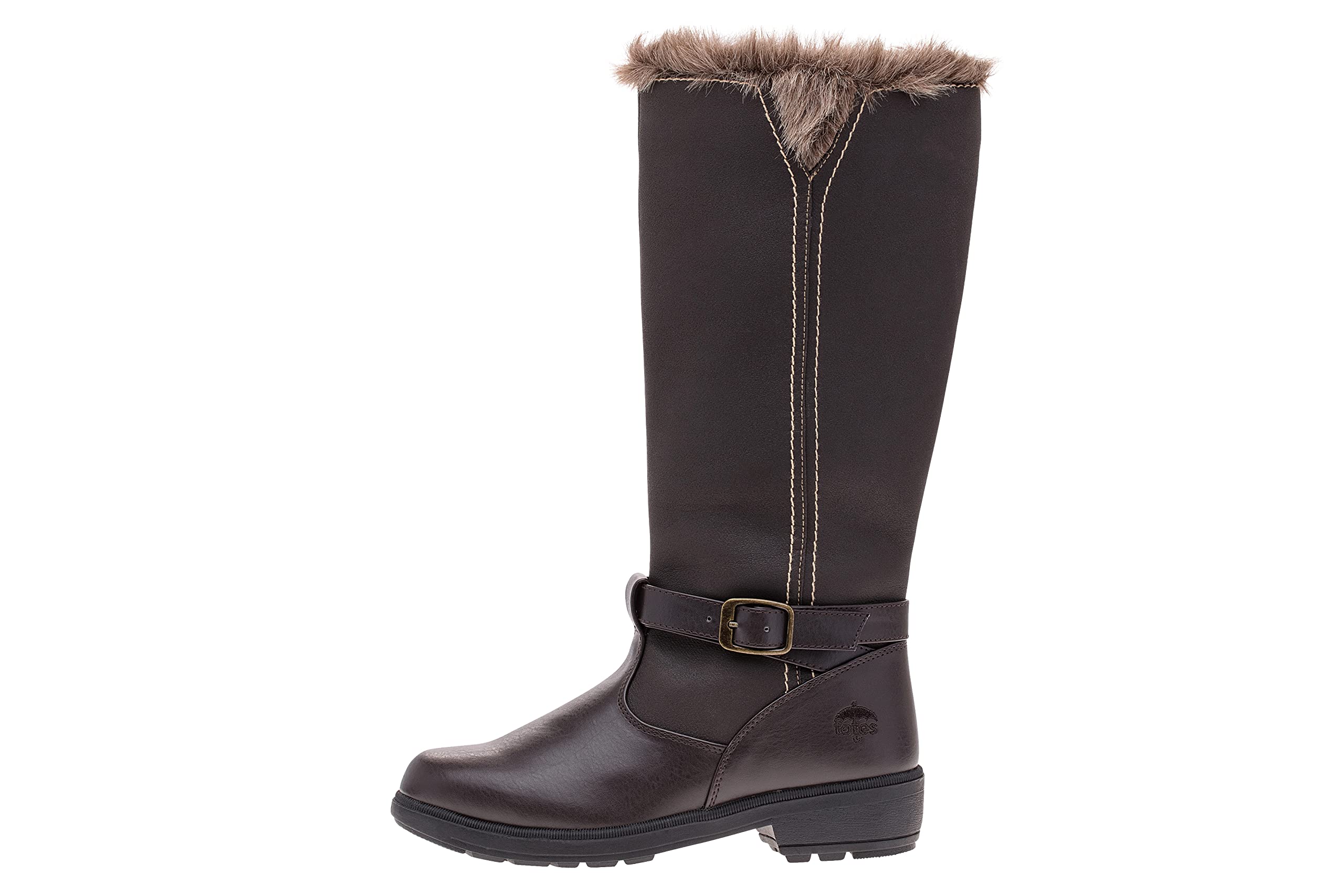 totes Women's Esther Knee High Snow Boot, Available in Medium and Wide Width and Calf, Brown, 7