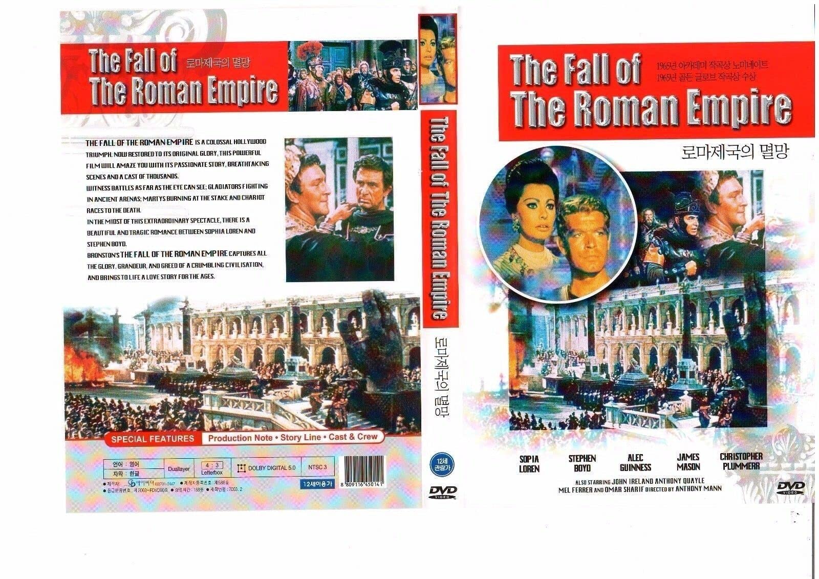 The Fall of The Roman Empire(1964) DVD Sophia Loren