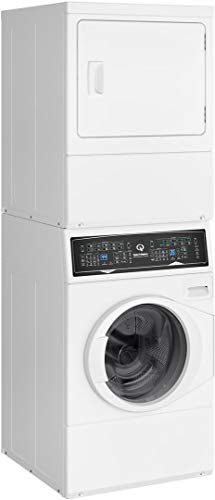 Speed Queen SF7003WE 27" Electric Stacked Washer and Dryer with Stainless Steel Tub, Balance Technology, Control Lock, Moisture Sensor, in White