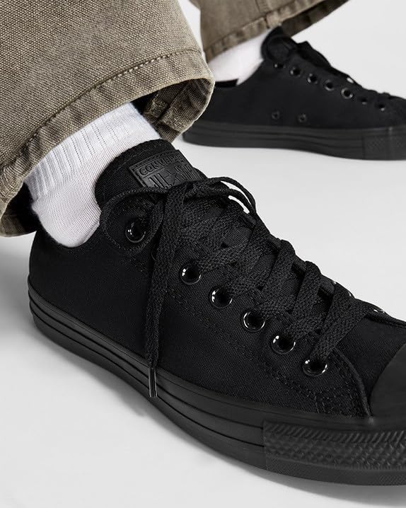 Converse Unisex Chuck Taylor Classic Colors Sneaker ,Black Monochrome, Men's 9 / Women's 11 Medium