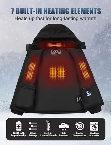 Men's Heated Fleece Jacket, Heated Jacket for Men with 10000mAh Large Capacity Battery Pack and Hand Warm Pockets (as1, alpha, x_l, regular, regular)