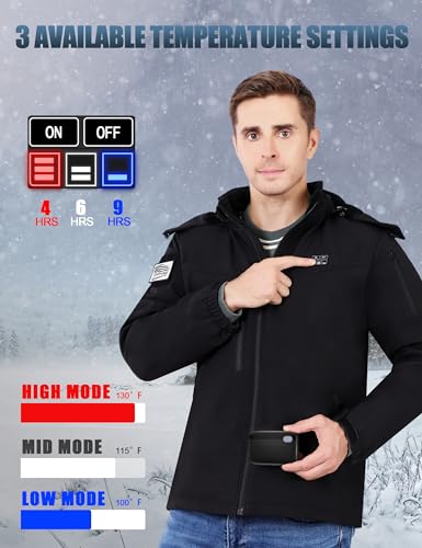 Men's Heated Fleece Jacket, Heated Jacket for Men with 10000mAh Large Capacity Battery Pack and Hand Warm Pockets (as1, alpha, x_l, regular, regular)