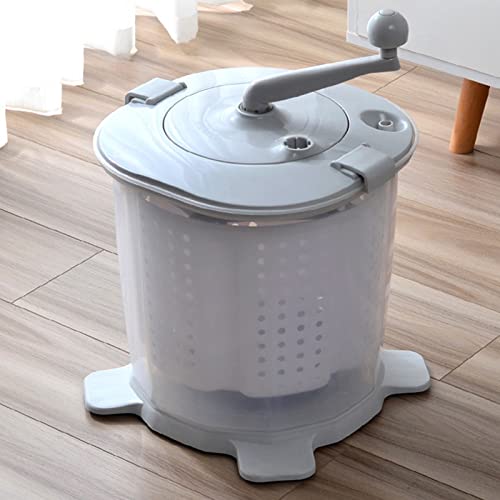 Portable Compact Mini Washing Machine Hand Crank Washing Machine Manual Washing Machine For Dormitory Apartment Camping Nordic Grey