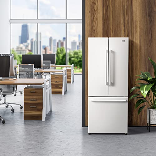 Galanz GLR16FWEE16 3-French Door Refrigerator with Bottom Freezer Adjustable Electrical Thermostat, Humidity Control, Frost-Free, 16 Cu.Ft, White, cu ft