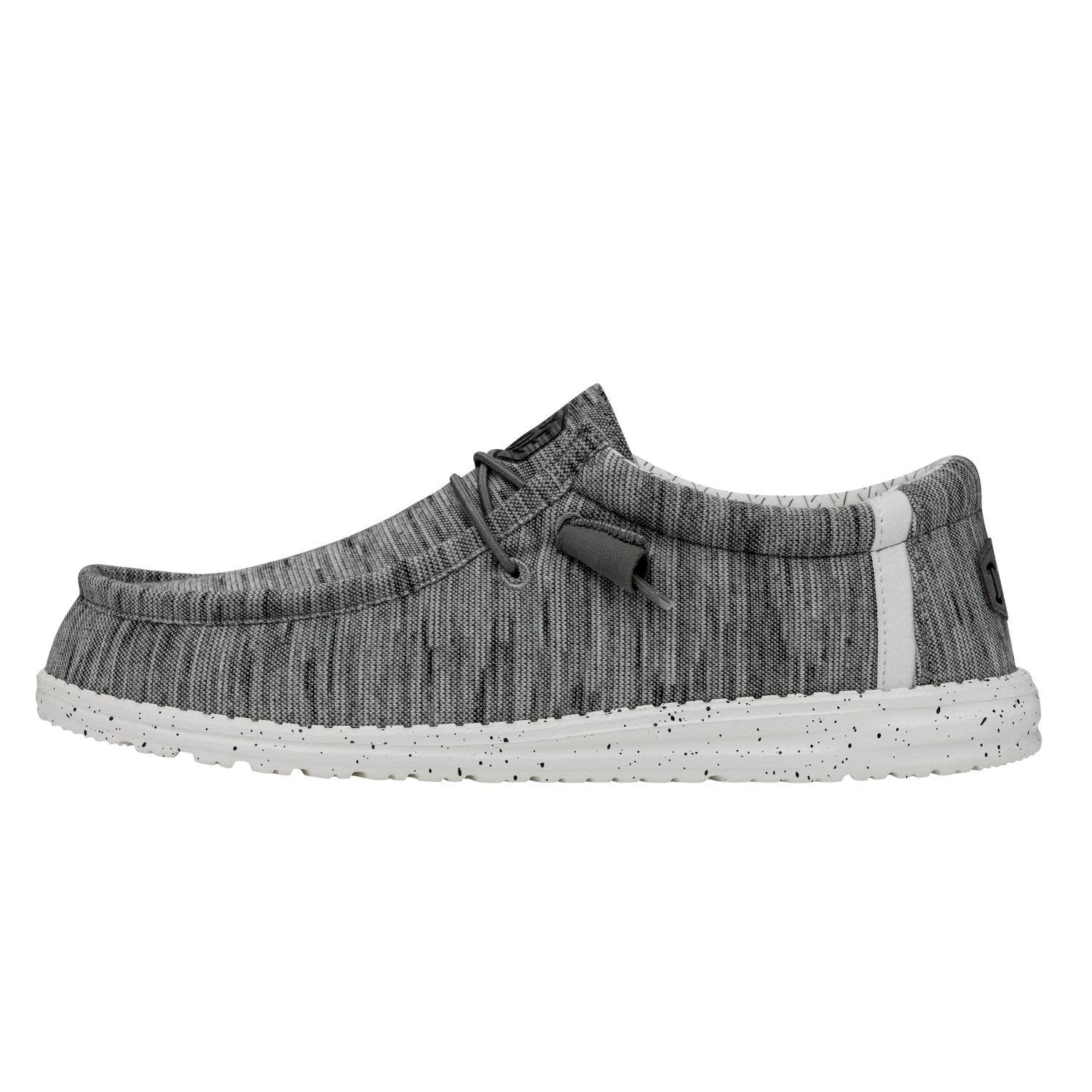 Hey Dude Men's Wally Stretch Stone White Size 10| Men's Loafers | Men's Slip On Shoes | Comfortable & Light-Weight