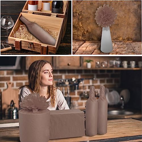 Undemouc Brown Tissue Paper 100 Sheets Tissue Paper Bulk for Bags 20x14 Inches Wrapping Tissue Paper for DIY Crafts Birthday Wedding Holiday Christmas Party Decor