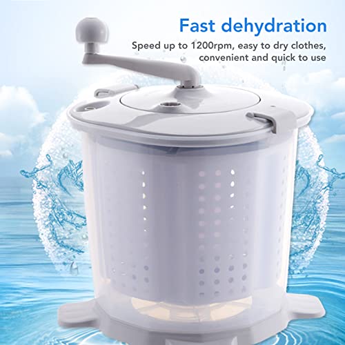 Portable Compact Mini Washing Machine Hand Crank Washing Machine Manual Washing Machine For Dormitory Apartment Camping Nordic Grey