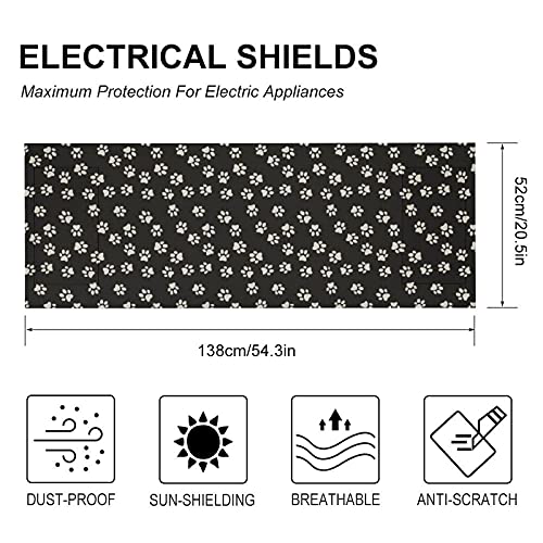 Animal Paw Print Washing Machine Dryer Top Cover Refrigerator Fridge Dust-Proof Cover with Storage Pockets Bags Sunscreen Cover Kitchen Christmas Decor
