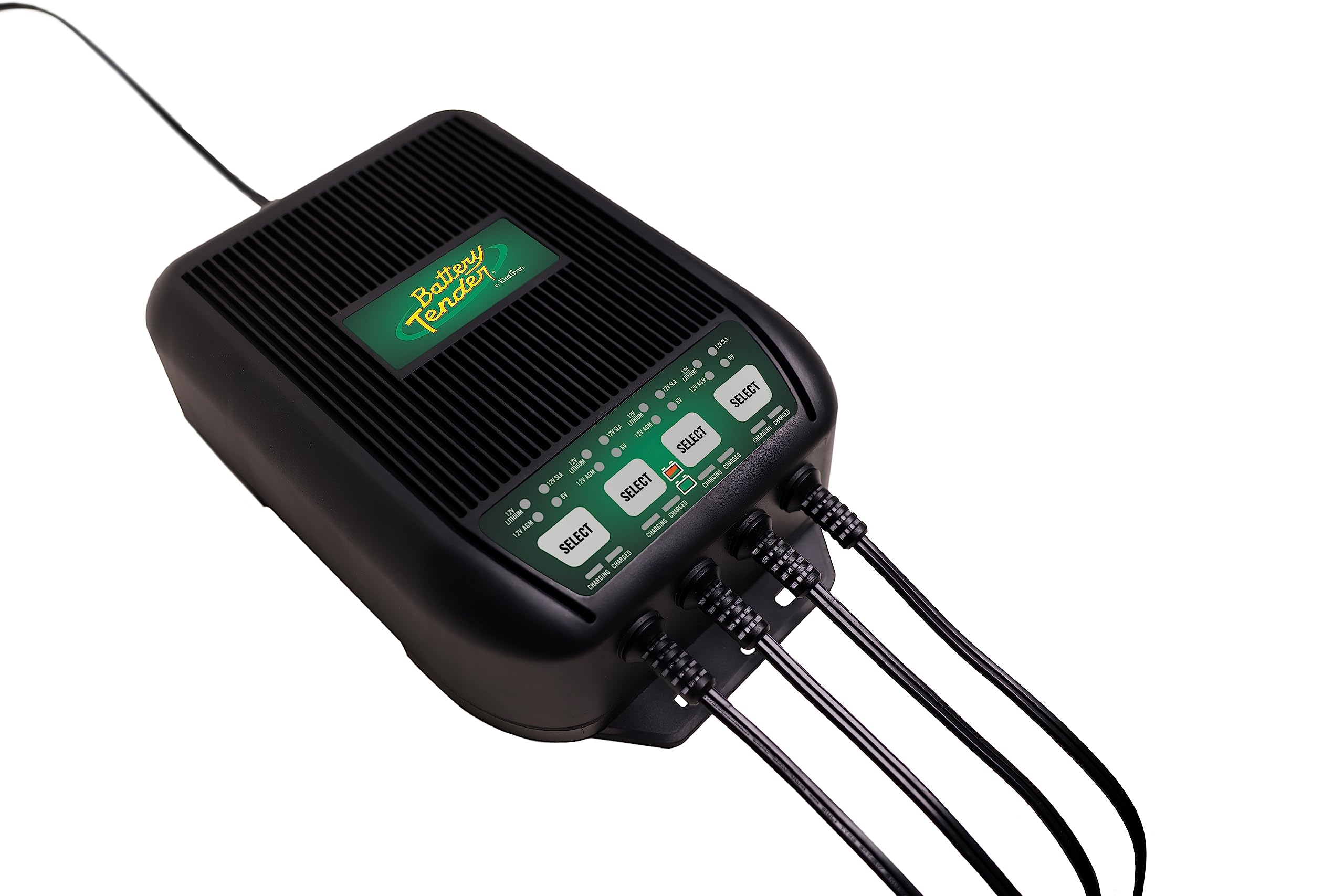Battery Tender WaveCharge 12 AMP - 4 Bank Multibank Charger - 3 AMPs Per Bank - Selectable 12V / 6V - Smart and Switchable Multi Battery Charger and Maintainer - 022-1004-DL-WH