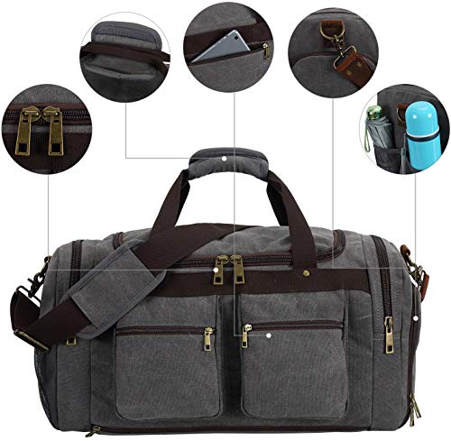 Weekender Overnight Duffel Bag Shoe Pocket for Women Men Weekend Travel Tote Carry On Bag