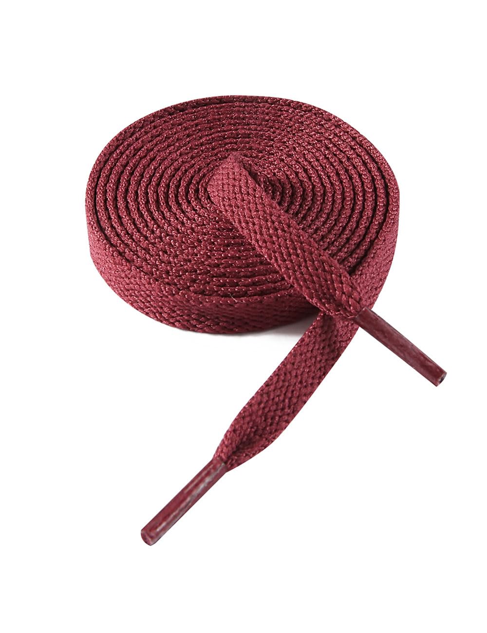 VSUDO 63" Flat Red Shoe Laces for Sneakers (1 Pair-Dark Red-160CM)
