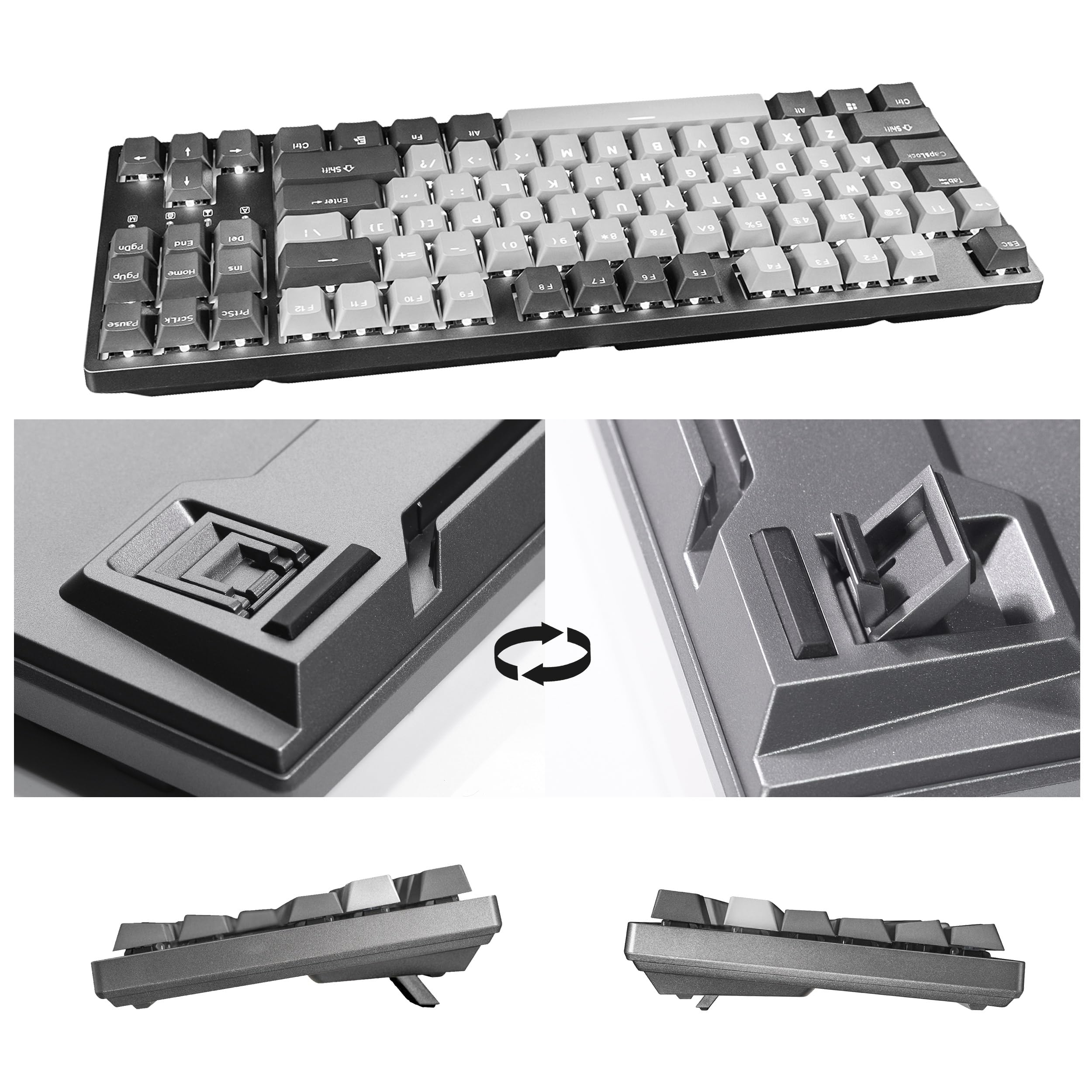 DURGOD K320 Corona White Backlit TKL Mechanical Keyboard | 87 Keys Tenkeyless | USB C Wired | Doubleshot PBT Keycaps | Programmable Keys | NKRO Rollover | Windows & Mac (Corona, Cherry Brown)