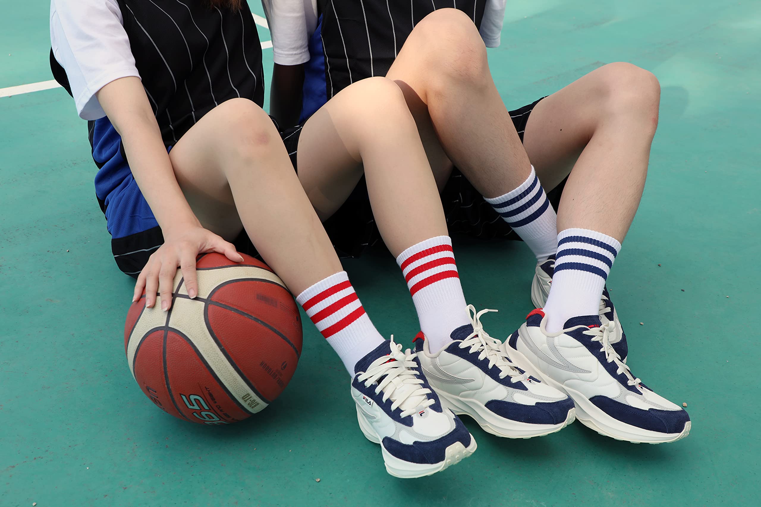 MK SOCKS 5 PCS Sets Premium Cotton Athletic Sports Running Retro Cute Matching School Crew Socks For Men/Women