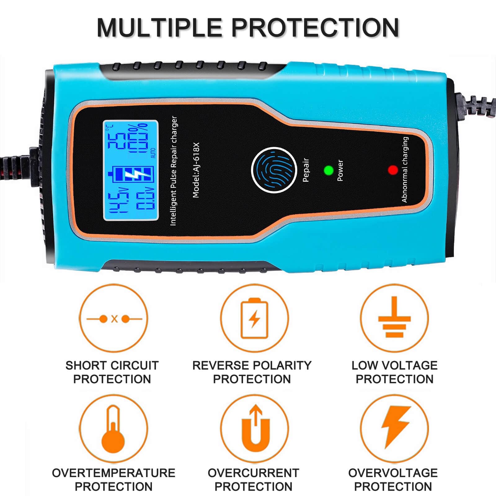 VERSAINSECT rger Fully-Automatic Smart 6-Amp 12V and 24V, Battery Maintainer Trickle Charger, and Battery Desulfator with Temperature Compensation