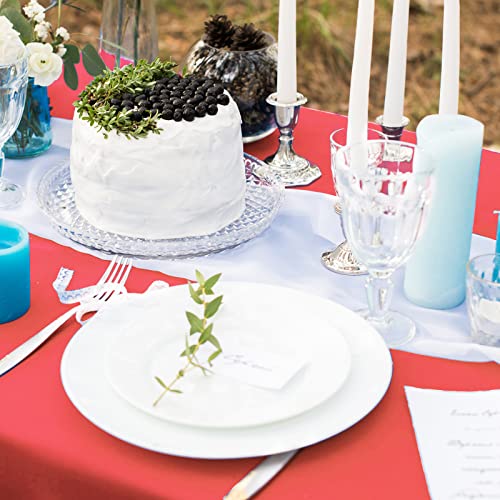 24 Pcs Red Disposable Plastic Tablecloth 54 x 108 Inch Christmas Party Supplies Rectangle Waterproof Table Covers for Indoor Outdoor Events Weddings Birthday Parties