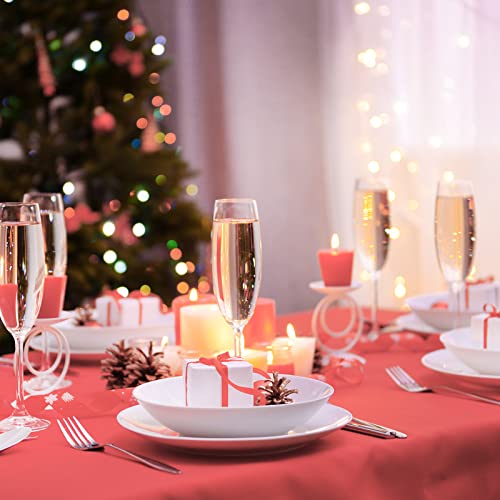 24 Pcs Red Disposable Plastic Tablecloth 54 x 108 Inch Christmas Party Supplies Rectangle Waterproof Table Covers for Indoor Outdoor Events Weddings Birthday Parties