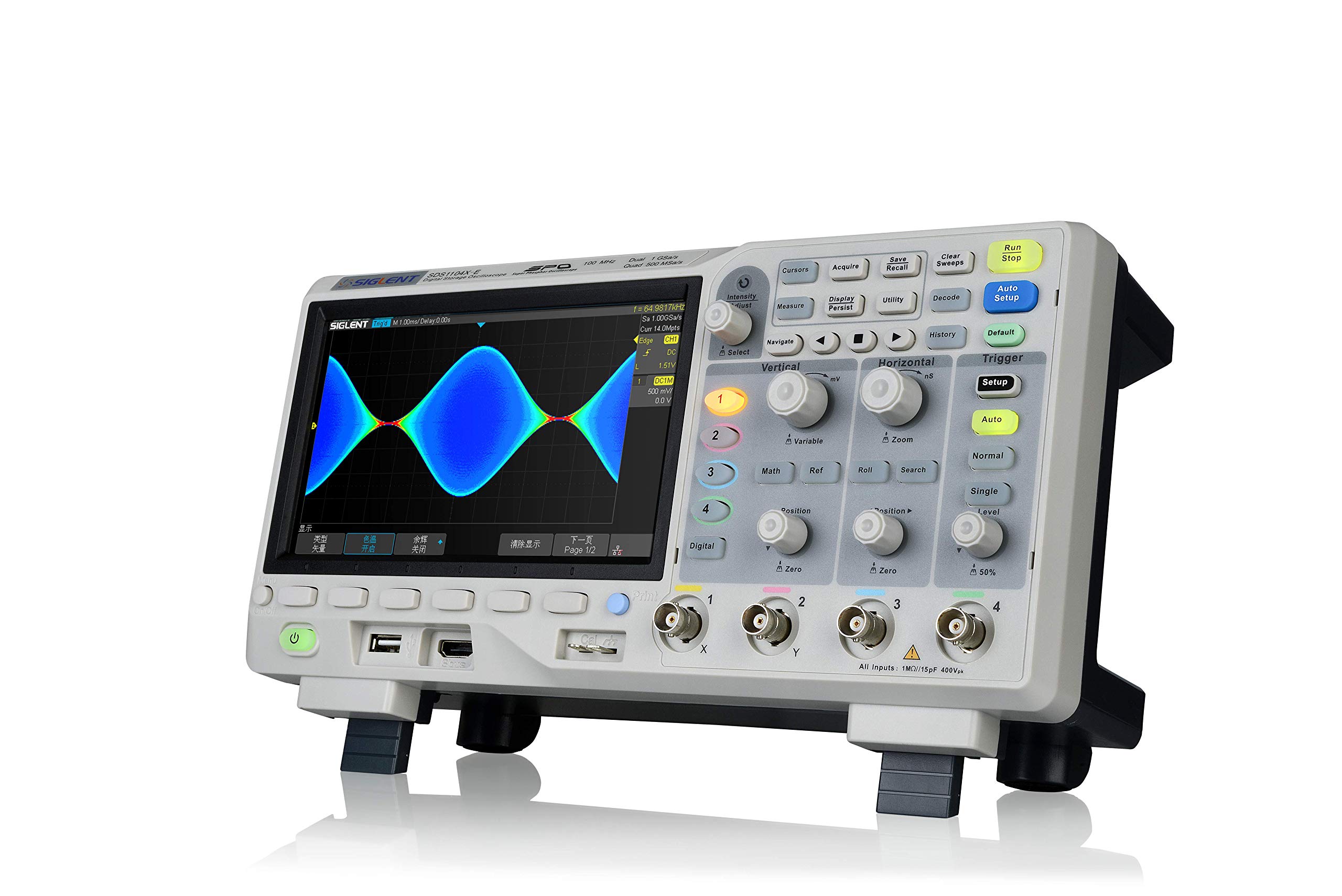Siglent Technologies SDS1104X-E 100Mhz Digital Oscilloscope 4 channels Standard Decoder, Grey