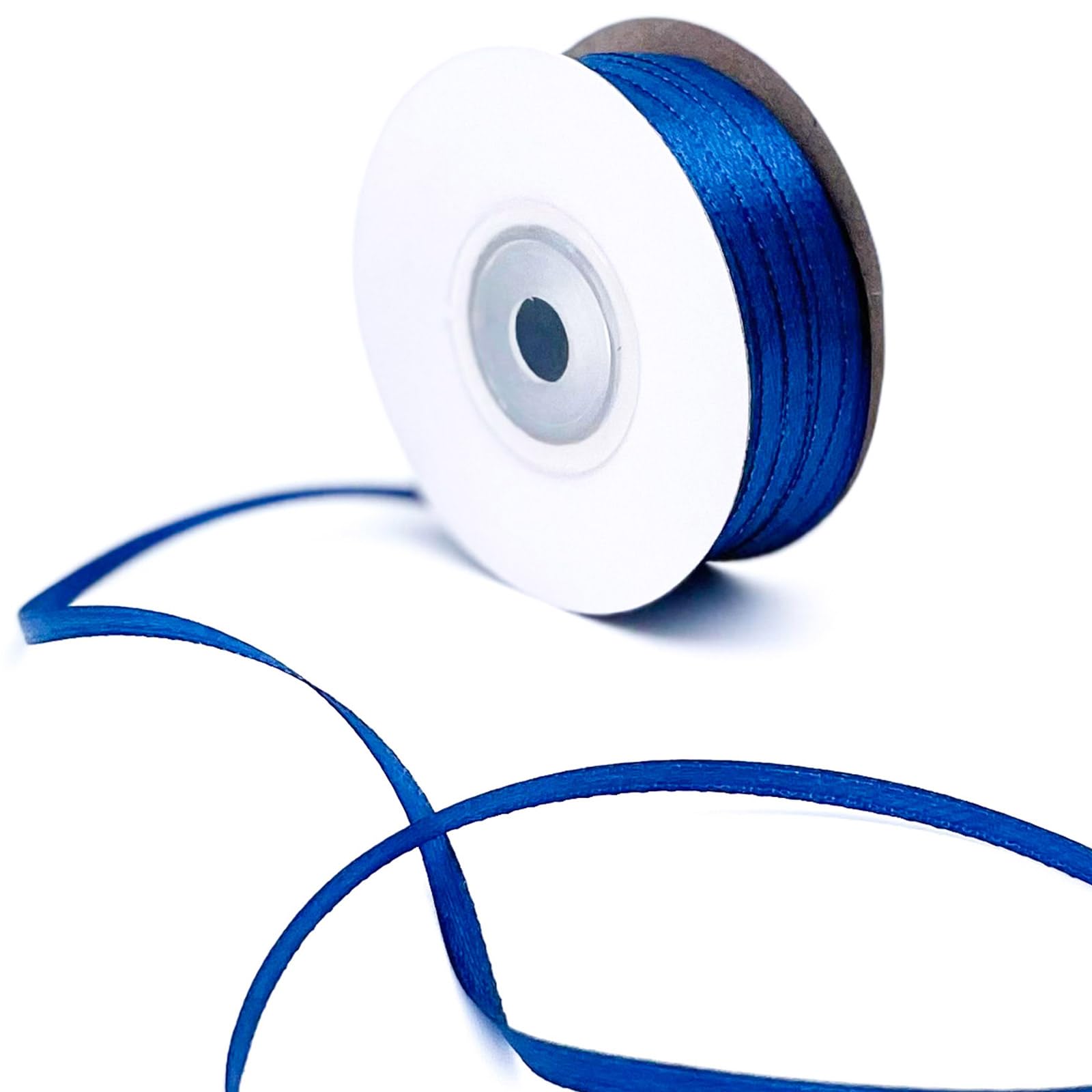 Capesaro Blue Ribbon - 1/8 inch x 100 Yards Double Face Solid Color Thin Satin Ribbon for Gift Wrapping Flowers Bouquet Baby Hair Accessories Wedding Birthday