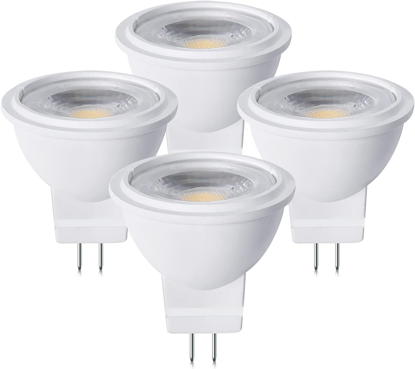 Lustaled 12V MR11 GU4.0 LED Light Bulb 3W G4/GU4/GZ4 Bi-Pin Base LED Spot Light Low Voltage MR11 Landscape Bulbs 25W Halogen Equivalent Warm White 3000K for Accent Recessed Lamp (4-Pack)