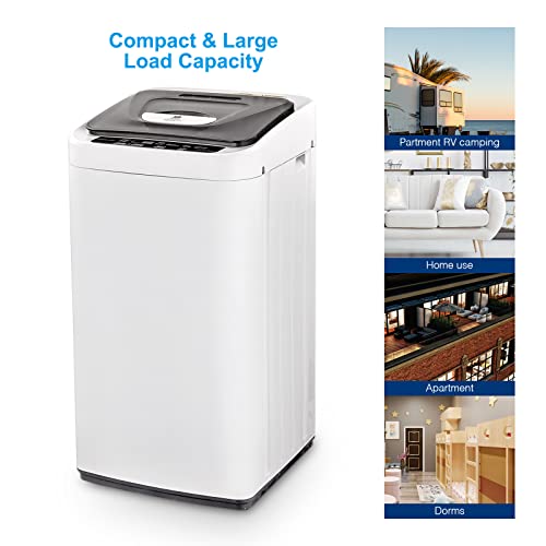 Portable Washing Machine, Full-Automatic Washer Compact Laundry Machine and Dryer Combo, Built-in Pump Drain, 6.6lbs Capacity, LED Display, ideal Laundry for Dorm, Apartment, RV