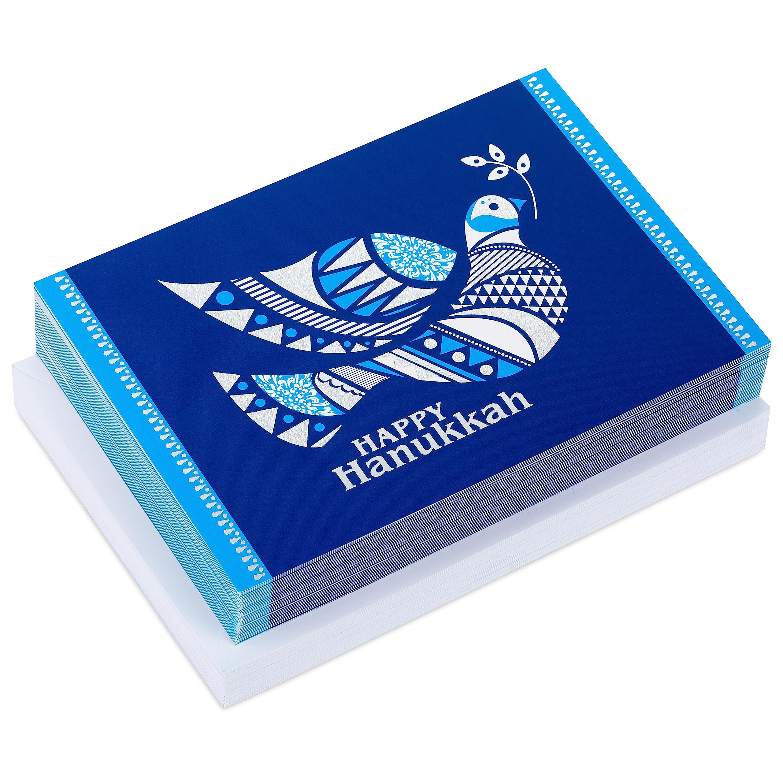 Hallmark Tree of Life Hanukkah Boxed Cards (40 Cards and Envelopes) Blue and Silver Dove