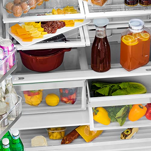 Z Line Kitchen and Bath ZLINE 36 in. 22.5 cu. ft Freestanding French Door Refrigerator with Ice Maker in Fingerprint Resistant Black Stainless Steel (RFM-36-BS)