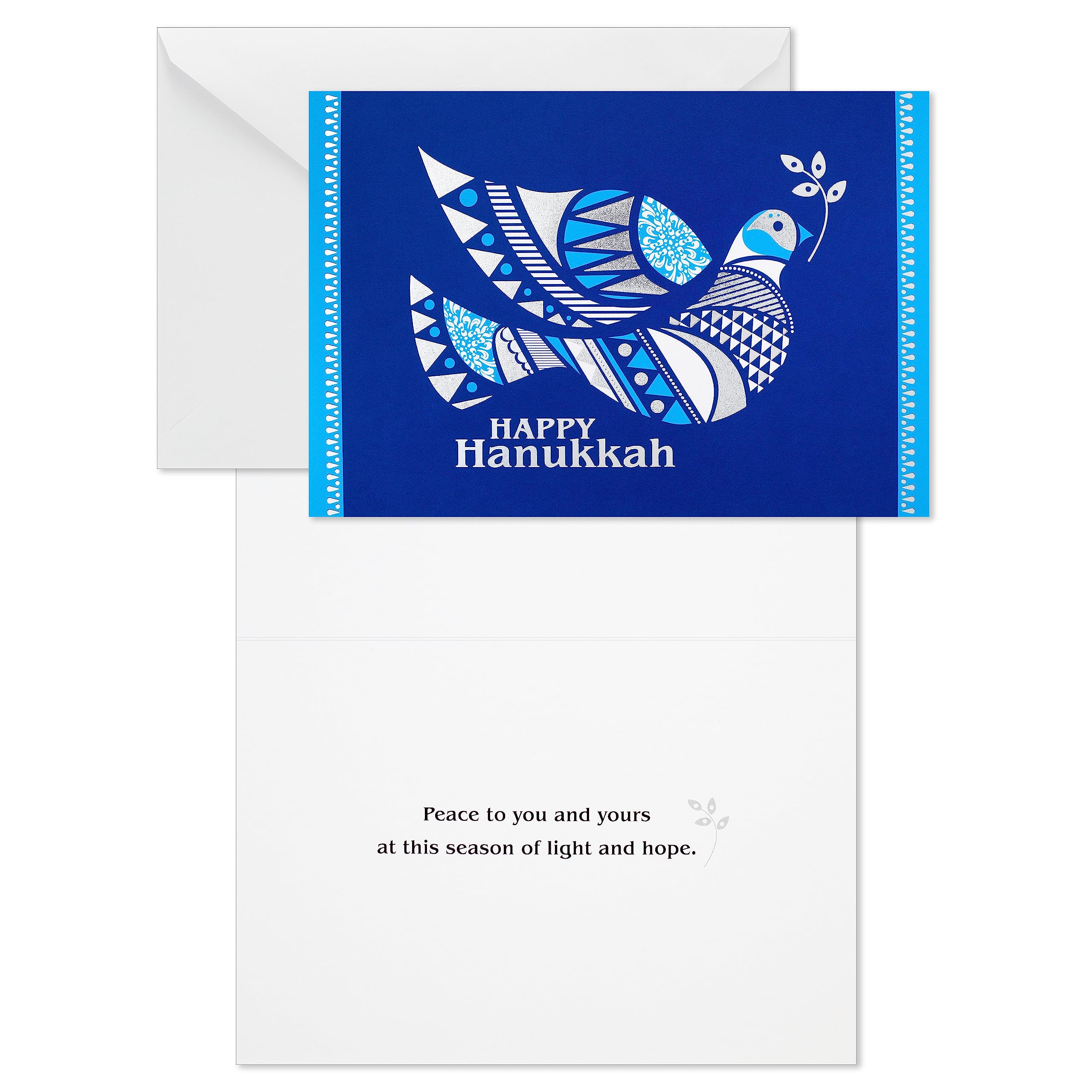 Hallmark Tree of Life Hanukkah Boxed Cards (40 Cards and Envelopes) Blue and Silver Dove