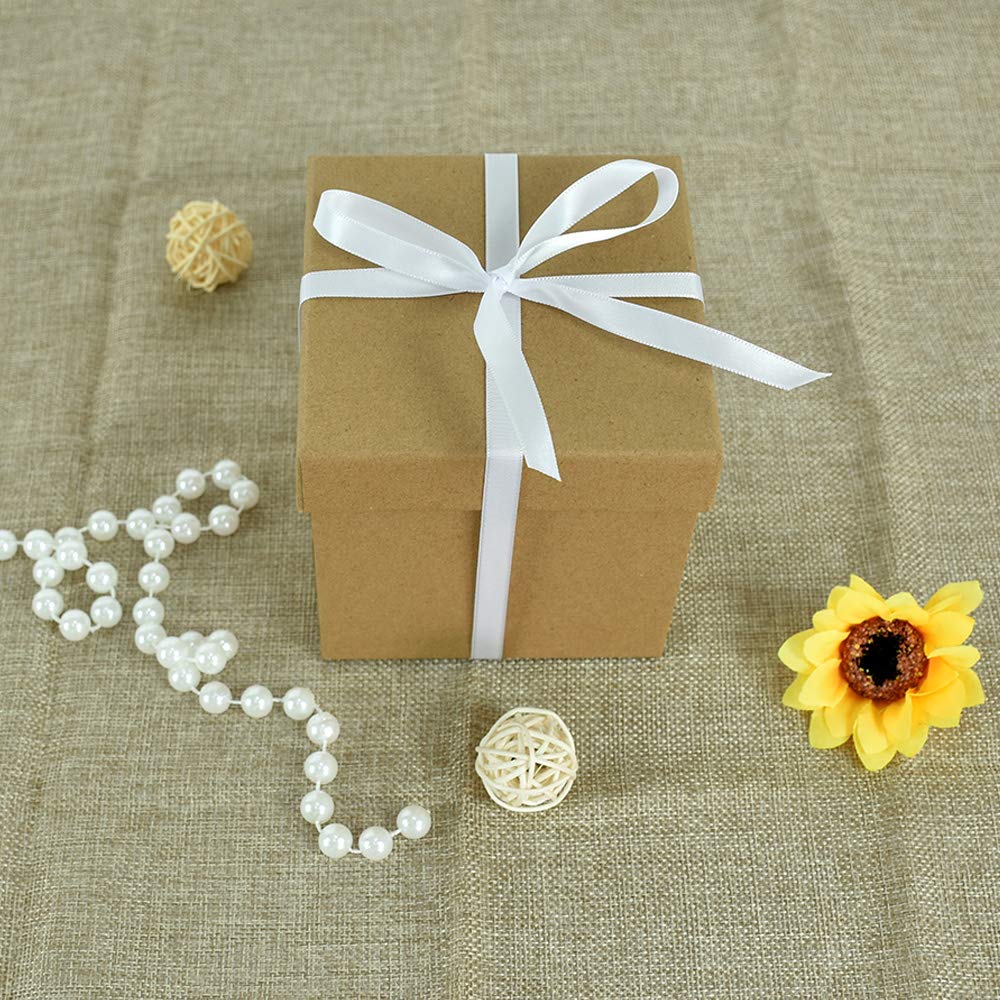 TONIFUL 3/8 Inch x 100yds White Satin Ribbon Thin Solid Fabric Ribbons Roll for Gift Wrapping Invitation Floral Hair Balloons Craft Sewing Party Wedding Popsicles Decoration Valentine's Day Bouquet