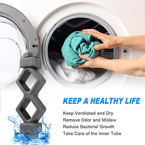 Magnetic Washer Door Prop, Flexible Washing Machine Door Prop Front Loader Helps your Washer Dry Properly to Prevent Odors, Fits Dryers and Dishwashers (Grey)