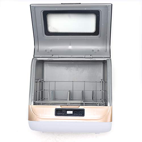 Countertop Dishwasher, 9-Liter Compact Portable Countertop Dishwasher, 360 Streak-Free Deep Cleaning, 4 Washing Programs Display Automatic Dishwashing, High-Temperature Washing