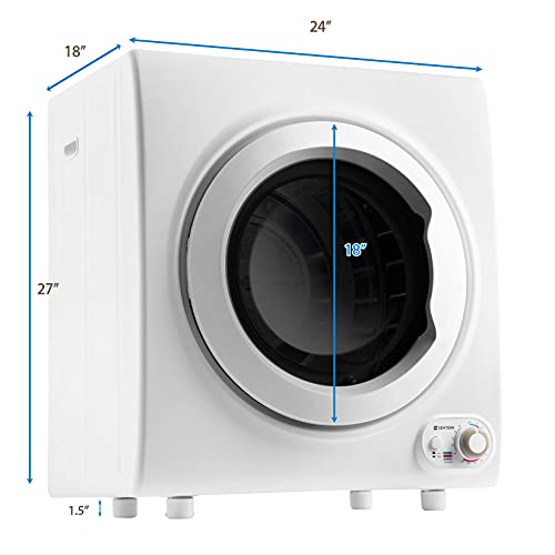 Sentern Compact Portable Laundry Dryer - 9LBS Capacity Portable Front Load Clothes Dryer 1400W Power with 4 Drying Modes, Stainless Steel Tub for Apartment