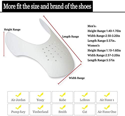 Jdomall 2 Pairs Shoes Crease Protector Toe Box, Prevent Sneaker Shoes Crease Protector for Men and Women's 7-12/