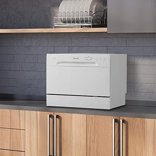 Danby DDW621WDB Countertop Dishwasher with 6 Place Settings, 6 Wash Cycles and Silverware Basket, Energy Star-Rated with Low Water Consumption and Quiet Operation