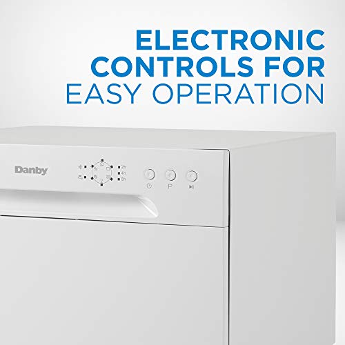 Danby DDW621WDB Countertop Dishwasher with 6 Place Settings, 6 Wash Cycles and Silverware Basket, Energy Star-Rated with Low Water Consumption and Quiet Operation