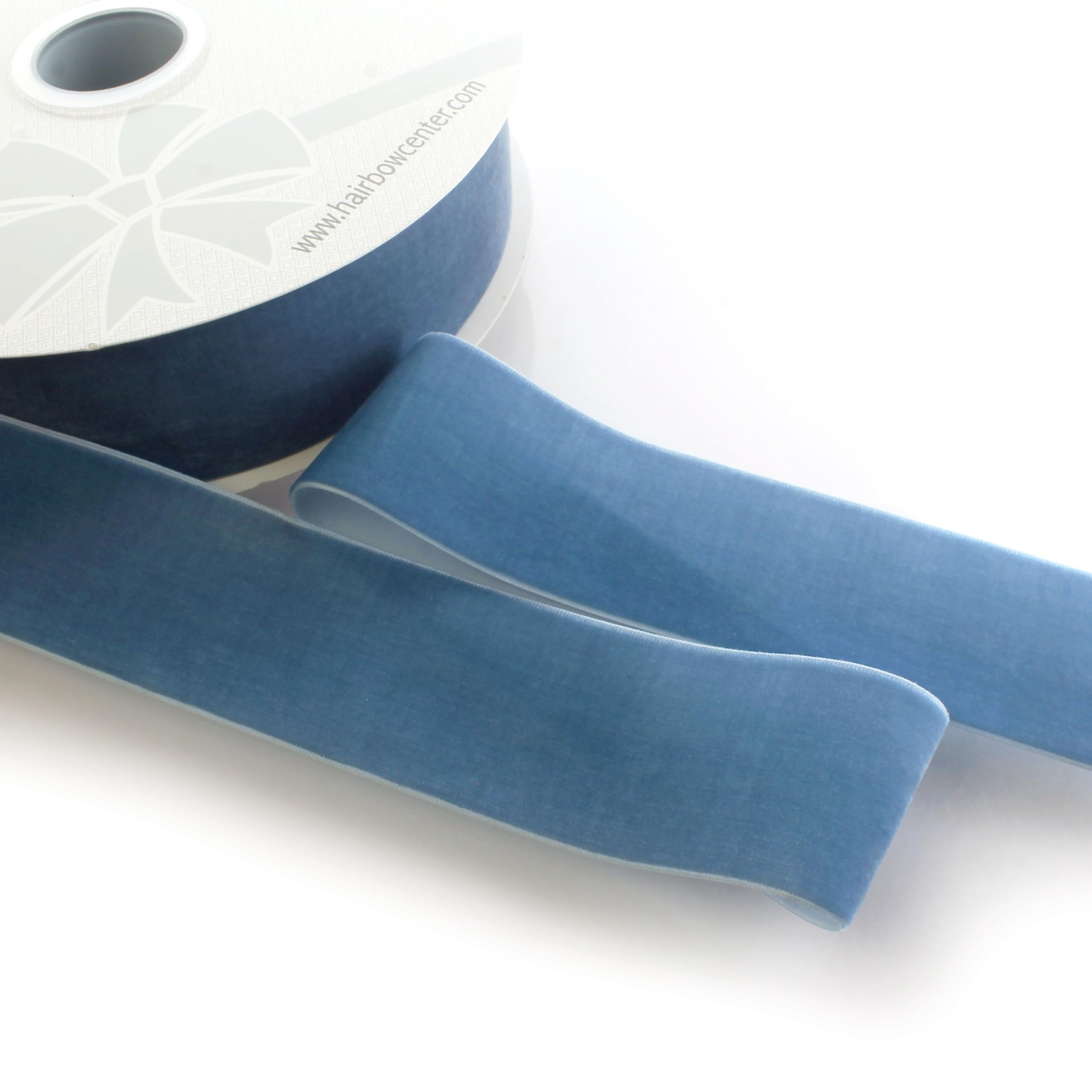 2" Velvet Ribbon Antique Blue 5 Yards HairBow Center